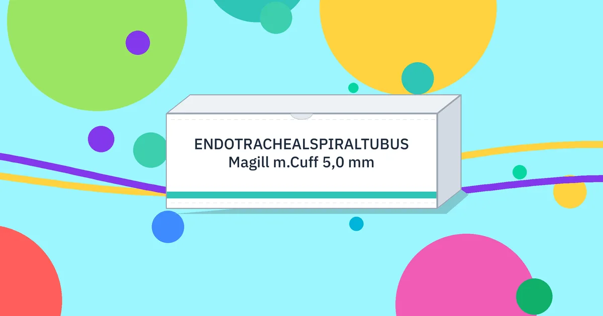 Symbolbild: Packung mit der Aufschrift ENDOTRACHEALSPIRALTUBUS Magill m.Cuff 5,0 mm (PZN 06497237) – Verfügbarkeit und Bezug in Apotheken in Frankfurt am Main