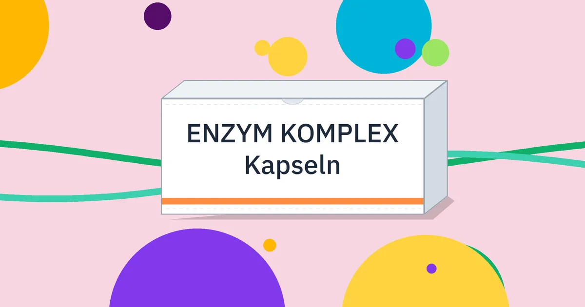 Symbolbild: Packung mit der Aufschrift ENZYM KOMPLEX Kapseln (PZN 20799666) – Verfügbarkeit und Bezug in Apotheken in Frankfurt am Main