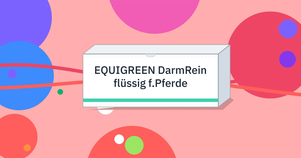 Symbolbild: Packung mit der Aufschrift EQUIGREEN DarmRein flüssig f.Pferde (PZN 18604052) – Verfügbarkeit und Bezug in Apotheken in Frankfurt am Main