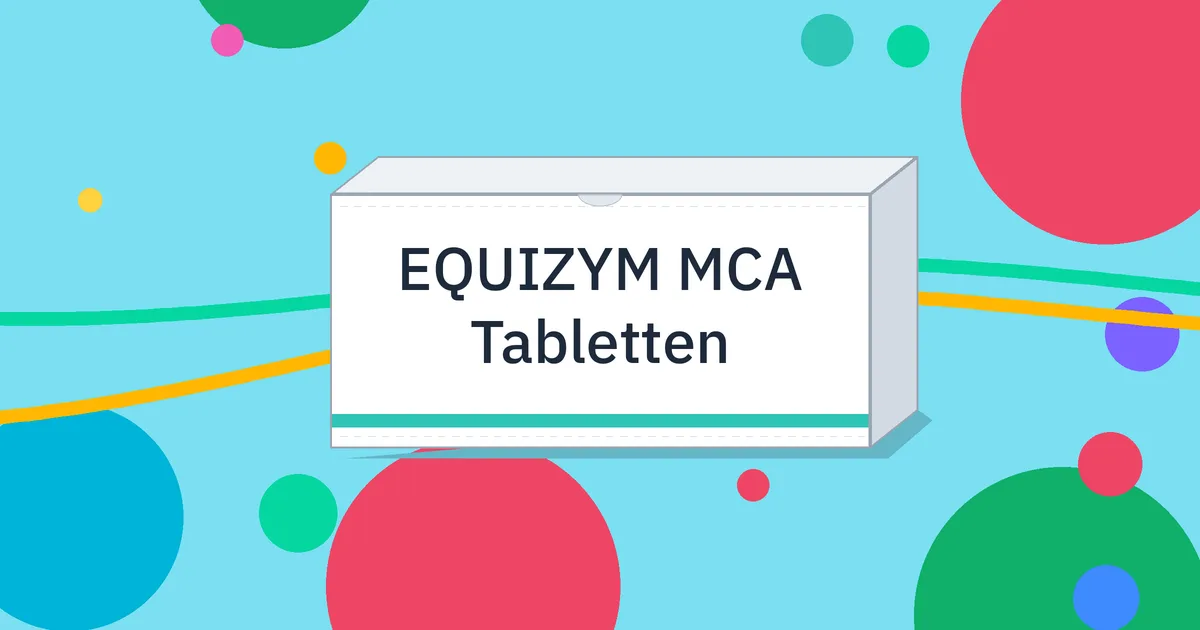 Symbolbild: Packung mit der Aufschrift EQUIZYM MCA Tabletten (PZN 07118928) – Verfügbarkeit und Bezug in Apotheken in Frankfurt am Main