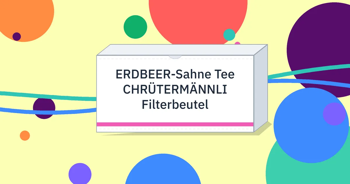 Symbolbild: Packung mit der Aufschrift ERDBEER-Sahne Tee CHRÜTERMÄNNLI Filterbeutel (PZN 05020697) – Verfügbarkeit und Bezug in Apotheken in Frankfurt am Main