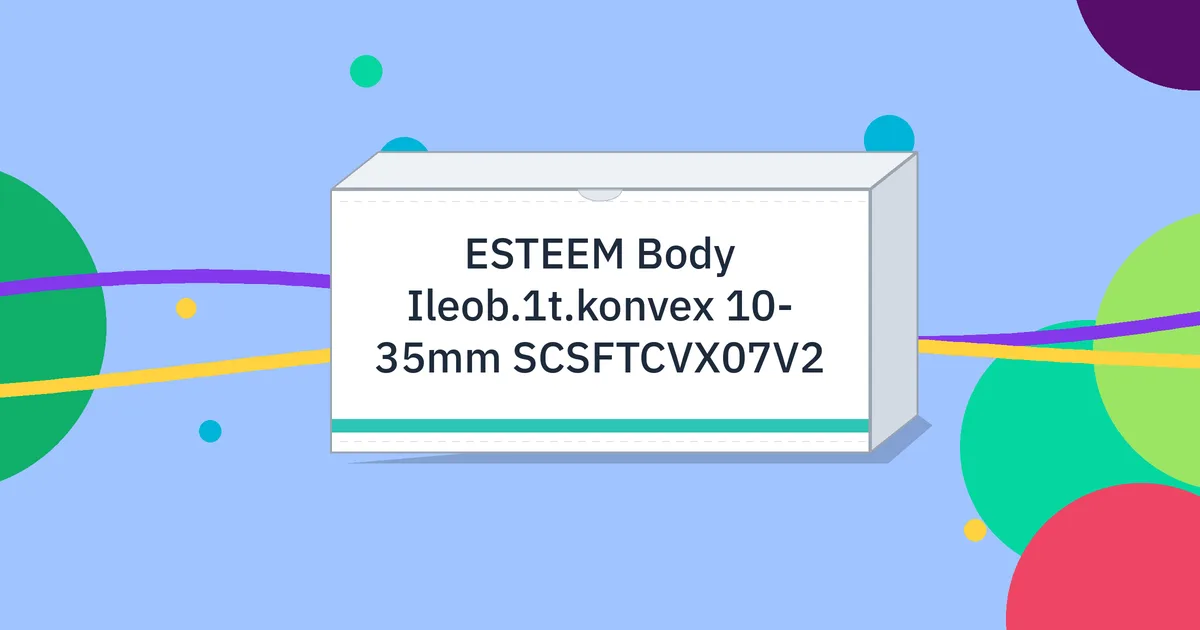 Symbolbild: Packung mit der Aufschrift ESTEEM Body Ileob.1t.konvex 10-35mm SCSFTCVX07V2 (PZN 18837655) – Verfügbarkeit und Bezug in Apotheken in Frankfurt am Main