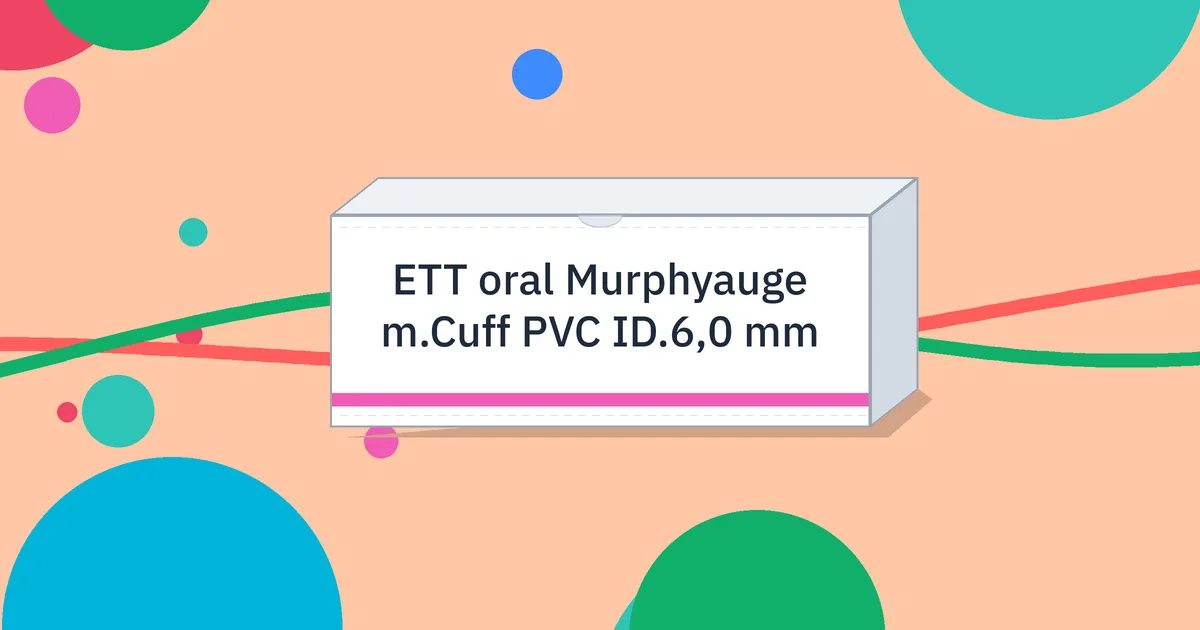 Symbolbild: Packung mit der Aufschrift ETT oral Murphyauge m.Cuff PVC ID.6,0 mm (PZN 19121108) – Verfügbarkeit und Bezug in Apotheken in Frankfurt am Main