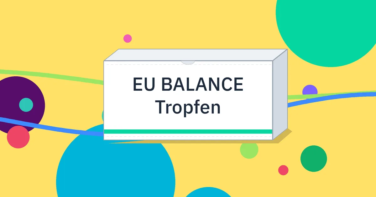 Symbolbild: Packung mit der Aufschrift EU BALANCE Tropfen (PZN 18676146) – Verfügbarkeit und Bezug in Apotheken in Frankfurt am Main