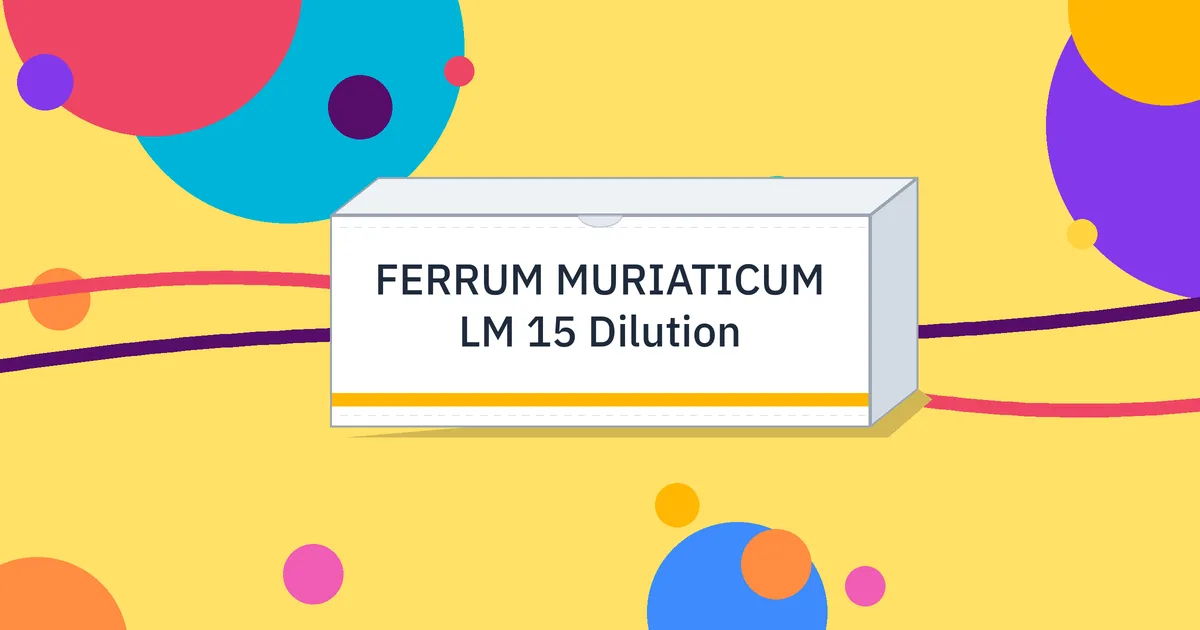 Symbolbild: Packung mit der Aufschrift FERRUM MURIATICUM LM 15 Dilution (PZN 12850784) – Verfügbarkeit und Bezug in Apotheken in Frankfurt am Main