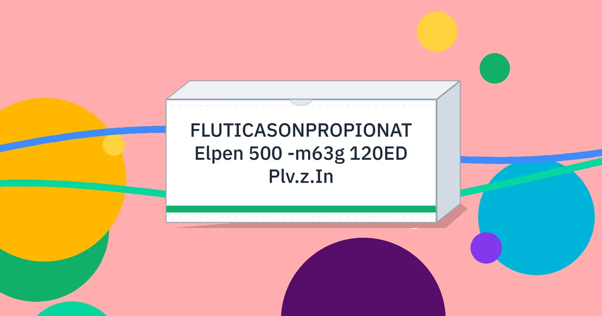 Symbolbild: Packung mit der Aufschrift FLUTICASONPROPIONAT Elpen 500 -m63g 120ED Plv.z.In (PZN 16169735) – Verfügbarkeit und Bezug in Apotheken in Frankfurt am Main
