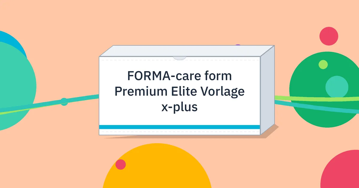 Symbolbild: Packung mit der Aufschrift FORMA-care form Premium Elite Vorlage x-plus (PZN 18498532) – Verfügbarkeit und Bezug in Apotheken in Frankfurt am Main
