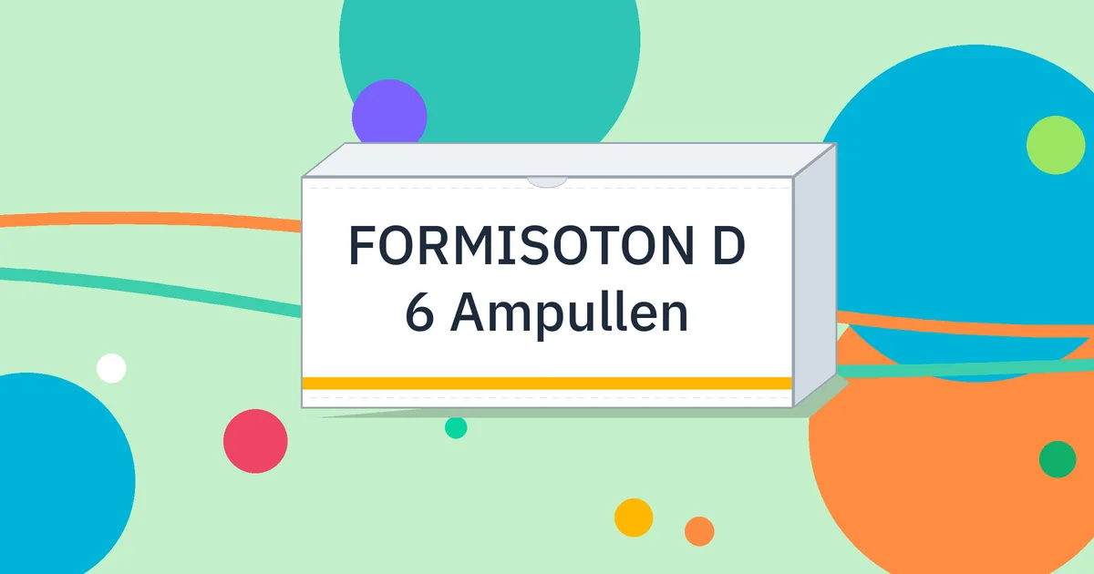 Symbolbild: Packung mit der Aufschrift FORMISOTON D 6 Ampullen (PZN 04579215) – Verfügbarkeit und Bezug in Apotheken in Frankfurt am Main
