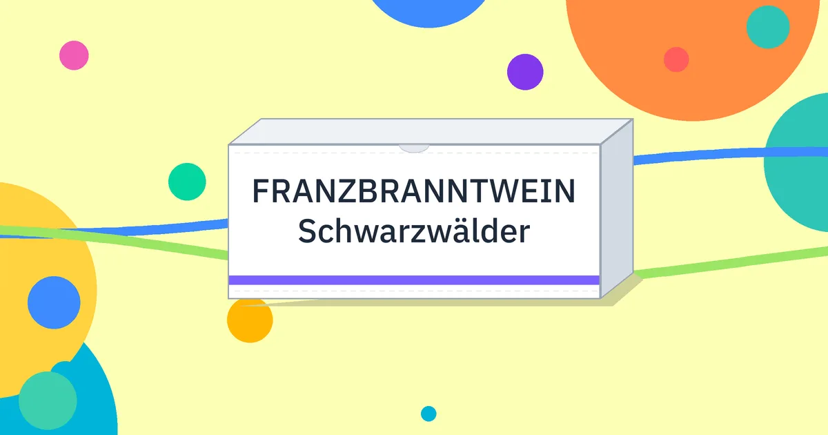 Symbolbild: Packung mit der Aufschrift FRANZBRANNTWEIN Schwarzwälder (PZN 07133709) – Verfügbarkeit und Bezug in Apotheken in Frankfurt am Main