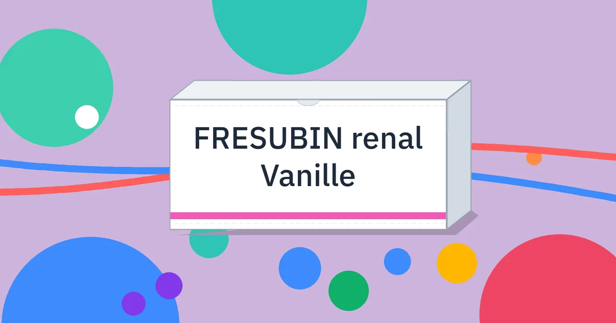 Symbolbild: Packung mit der Aufschrift FRESUBIN renal Vanille (PZN 14359791) – Verfügbarkeit und Bezug in Apotheken in Frankfurt am Main
