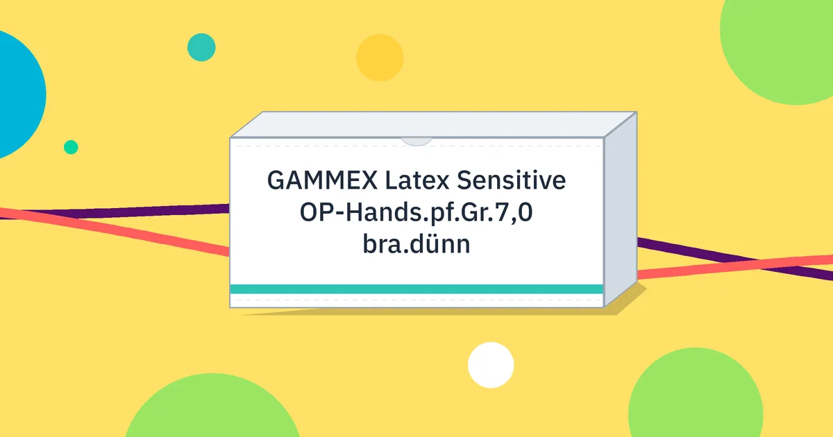 Symbolbild: Packung mit der Aufschrift GAMMEX Latex Sensitive OP-Hands.pf.Gr.7,0 bra.dünn (PZN 11237811) – Verfügbarkeit und Bezug in Apotheken in Frankfurt am Main