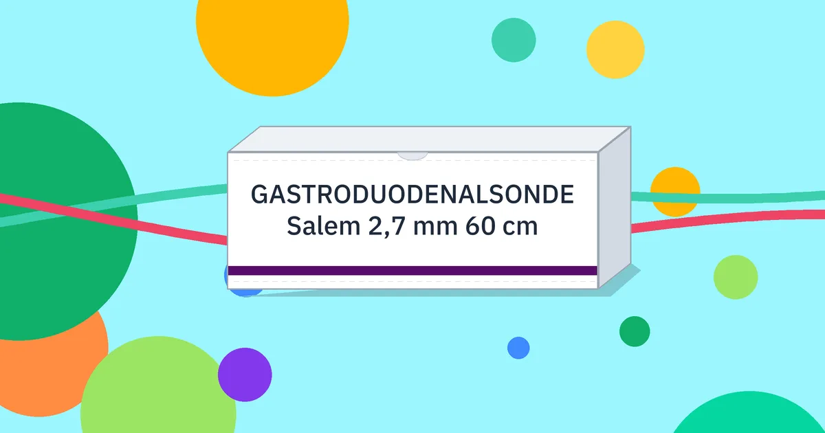 Symbolbild: Packung mit der Aufschrift GASTRODUODENALSONDE Salem 2,7 mm 60 cm (PZN 00903328) – Verfügbarkeit und Bezug in Apotheken in Frankfurt am Main