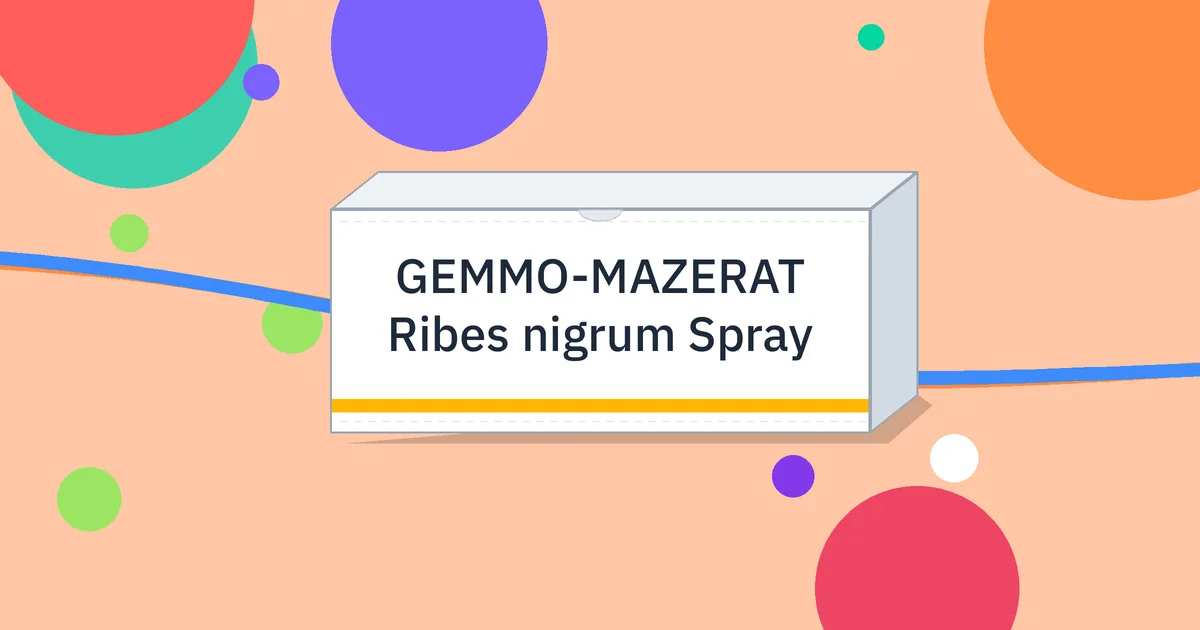 Symbolbild: Packung mit der Aufschrift GEMMO-MAZERAT Ribes nigrum Spray (PZN 13306226) – Verfügbarkeit und Bezug in Apotheken in Frankfurt am Main
