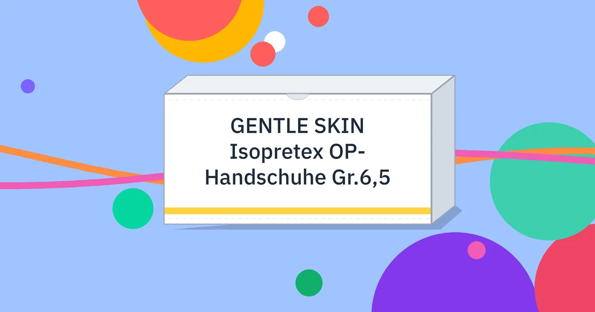 Symbolbild: Packung mit der Aufschrift GENTLE SKIN Isopretex OP-Handschuhe Gr.6,5 (PZN 11190877) – Verfügbarkeit und Bezug in Apotheken in Frankfurt am Main