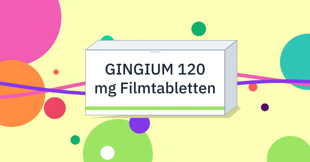 Symbolbild: Packung mit der Aufschrift GINGIUM 120 mg Filmtabletten (PZN 14171188) – Verfügbarkeit und Bezug in Apotheken in Frankfurt am Main