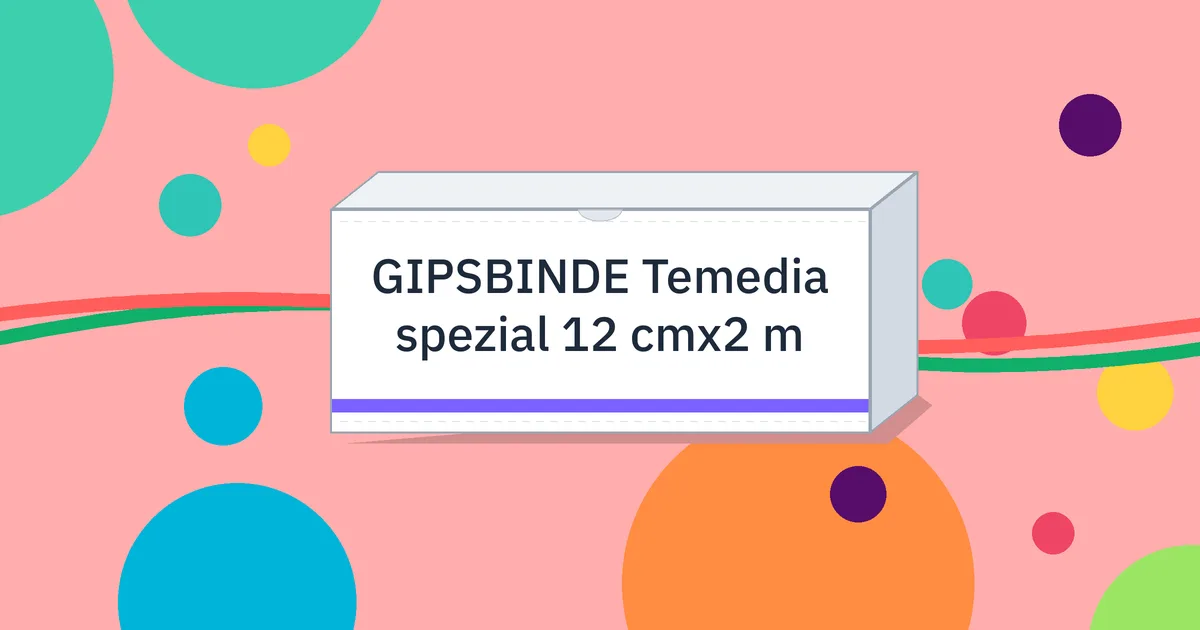 Symbolbild: Packung mit der Aufschrift GIPSBINDE Temedia spezial 12 cmx2 m (PZN 07280770) – Verfügbarkeit und Bezug in Apotheken in Frankfurt am Main