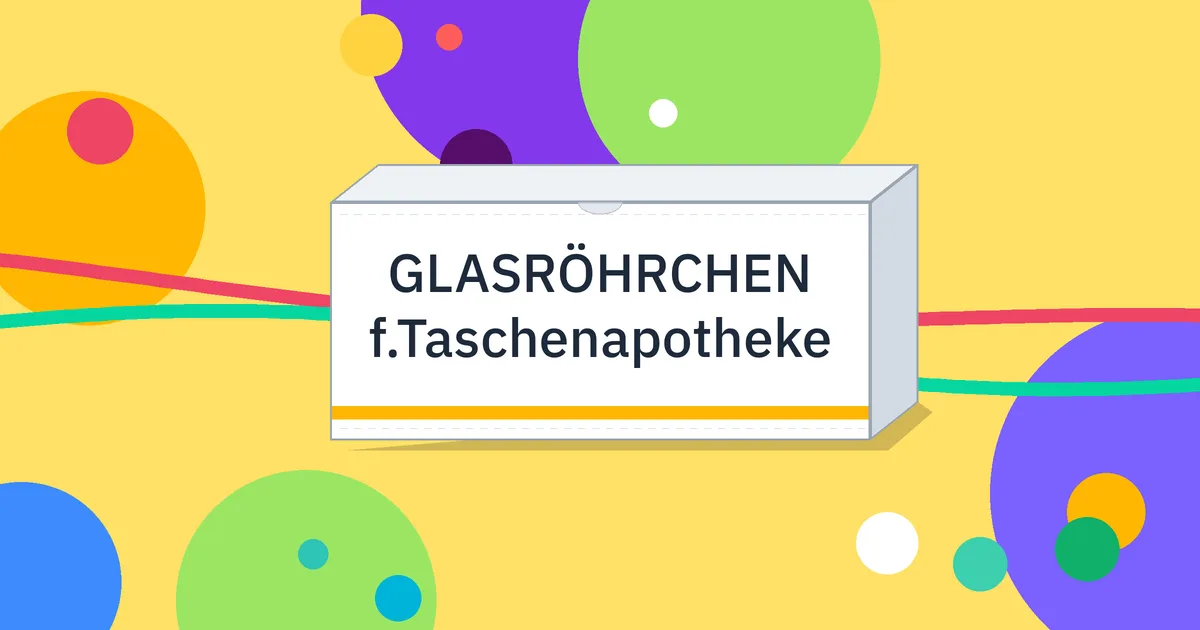 Symbolbild: Packung mit der Aufschrift GLASRÖHRCHEN f.Taschenapotheke (PZN 02805179) – Verfügbarkeit und Bezug in Apotheken in Frankfurt am Main