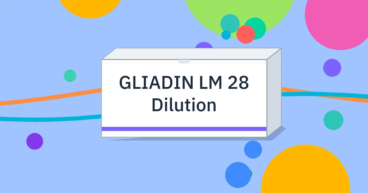 Symbolbild: Packung mit der Aufschrift GLIADIN LM 28 Dilution (PZN 13544397) – Verfügbarkeit und Bezug in Apotheken in Frankfurt am Main