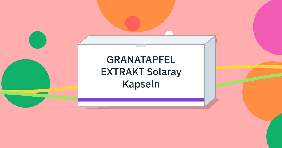 Symbolbild: Packung mit der Aufschrift GRANATAPFEL EXTRAKT Solaray Kapseln (PZN 17253969) – Verfügbarkeit und Bezug in Apotheken in Frankfurt am Main
