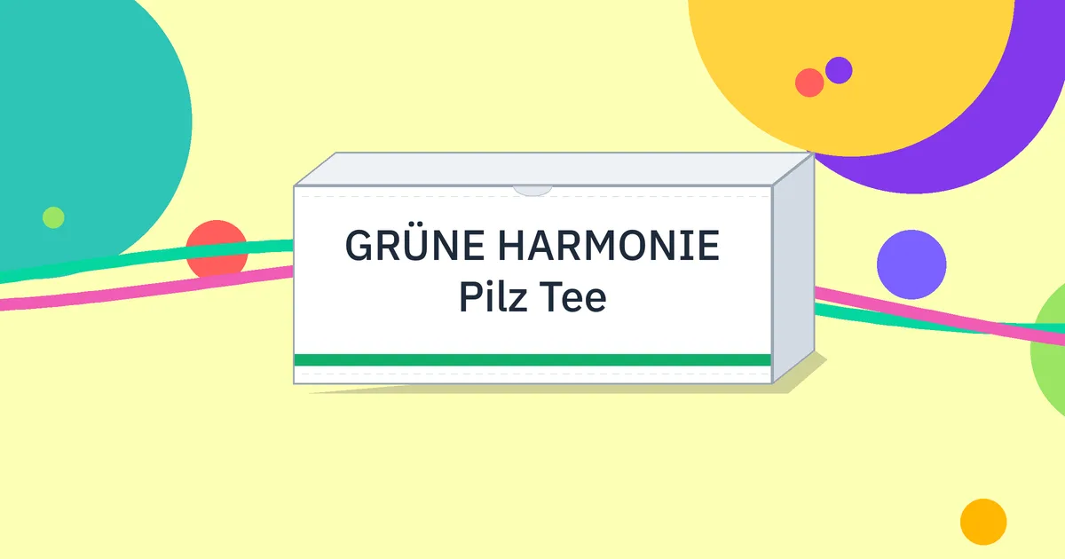 Symbolbild: Packung mit der Aufschrift GRÜNE HARMONIE Pilz Tee (PZN 09298811) – Verfügbarkeit und Bezug in Apotheken in Frankfurt am Main