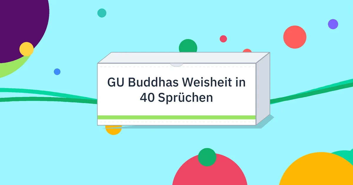 Symbolbild: Packung mit der Aufschrift GU Buddhas Weisheit in 40 Sprüchen (PZN 18909320) – Verfügbarkeit und Bezug in Apotheken in Frankfurt am Main