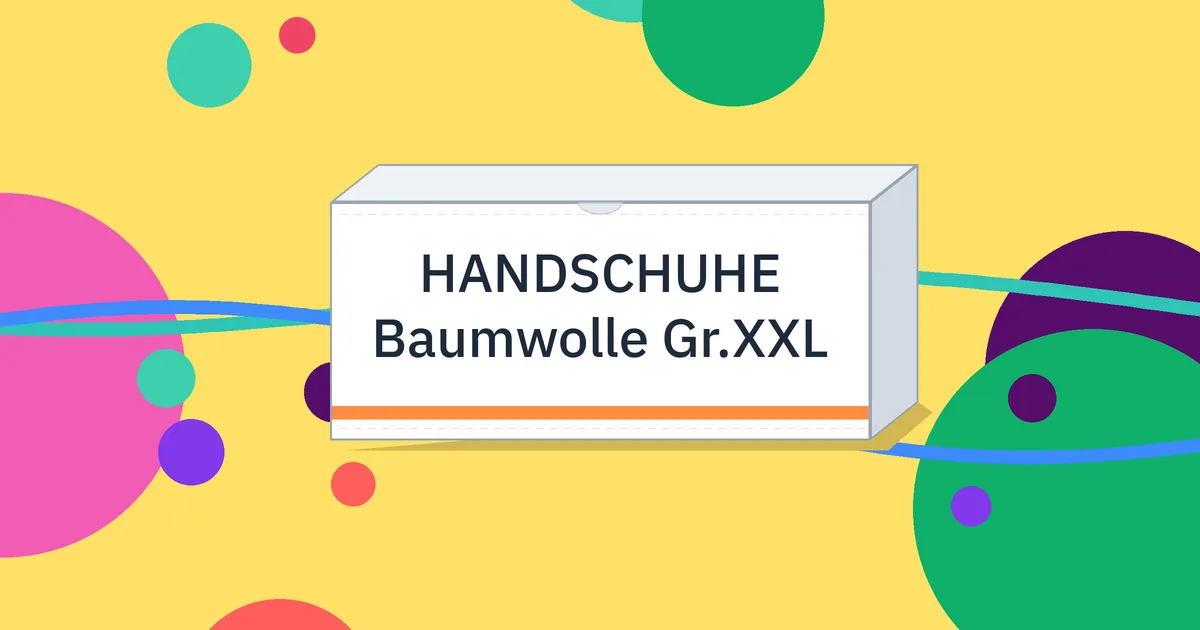 Symbolbild: Packung mit der Aufschrift HANDSCHUHE Baumwolle Gr.XXL (PZN 09063261) – Verfügbarkeit und Bezug in Apotheken in Frankfurt am Main