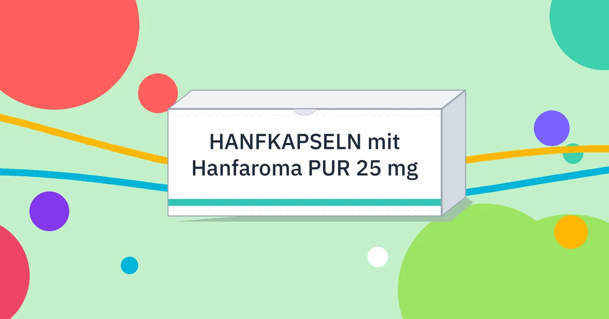 Symbolbild: Packung mit der Aufschrift HANFKAPSELN mit Hanfaroma PUR 25 mg (PZN 16400210) – Verfügbarkeit und Bezug in Apotheken in Frankfurt am Main