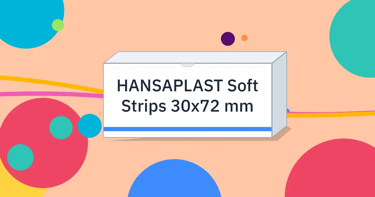 Symbolbild: Packung mit der Aufschrift HANSAPLAST Soft Strips 30x72 mm (PZN 14284573) – Verfügbarkeit und Bezug in Apotheken in Frankfurt am Main