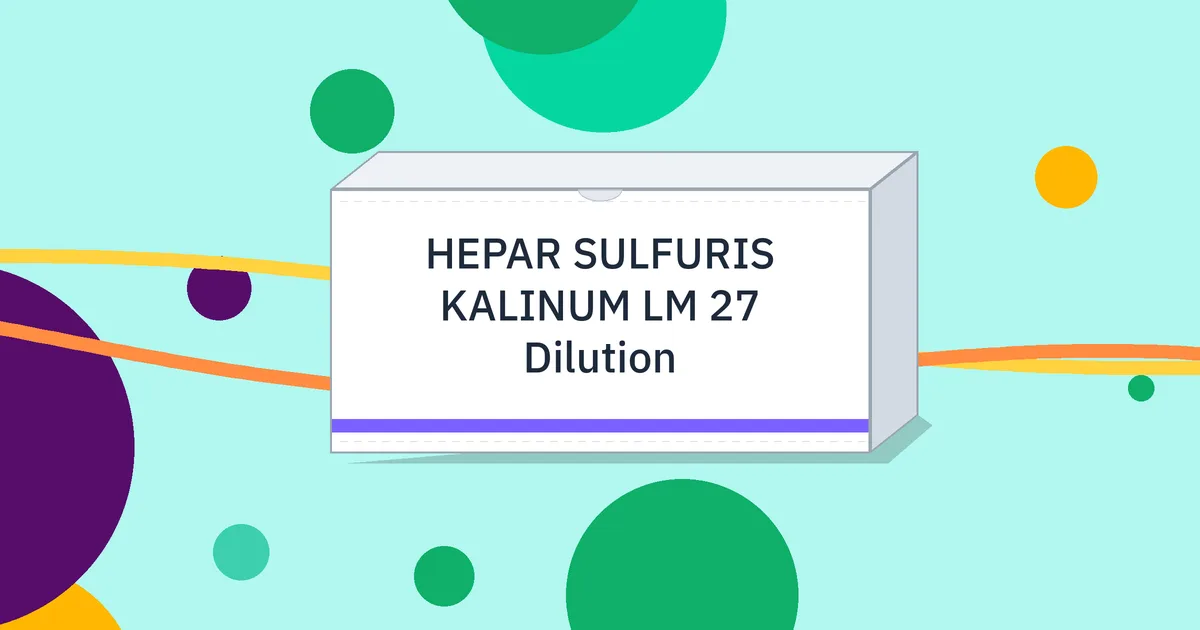 Symbolbild: Packung mit der Aufschrift HEPAR SULFURIS KALINUM LM 27 Dilution (PZN 12888048) – Verfügbarkeit und Bezug in Apotheken in Frankfurt am Main