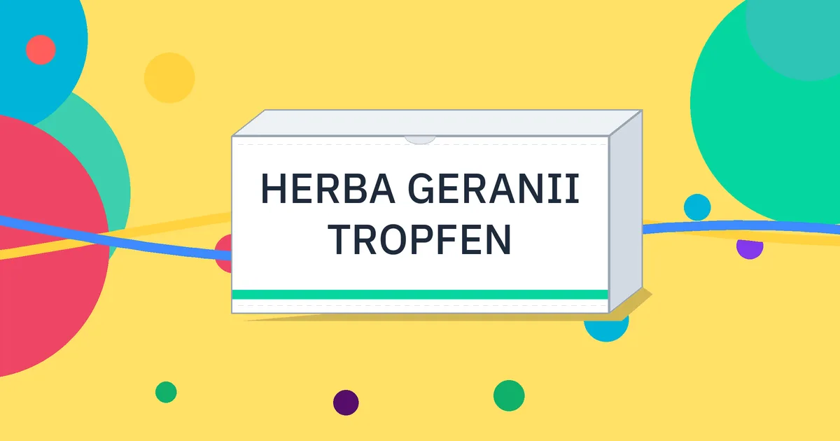 Symbolbild: Packung mit der Aufschrift HERBA GERANII TROPFEN (PZN 14126472) – Verfügbarkeit und Bezug in Apotheken in Frankfurt am Main