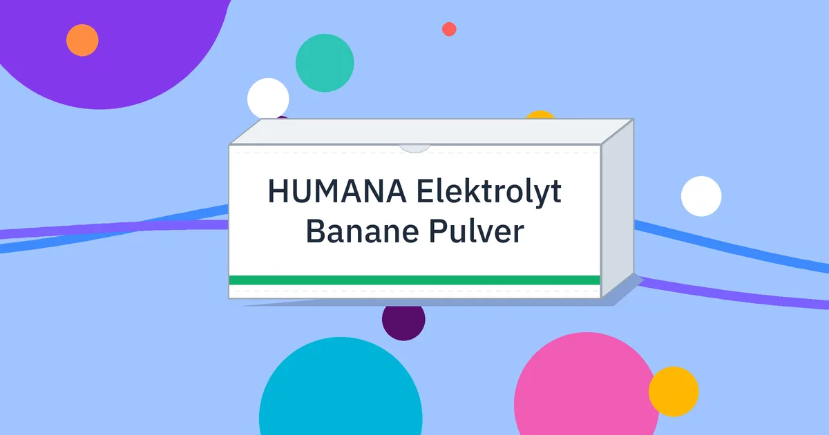 Symbolbild: Packung mit der Aufschrift HUMANA Elektrolyt Banane Pulver (PZN 01109928) – Verfügbarkeit und Bezug in Apotheken in Frankfurt am Main