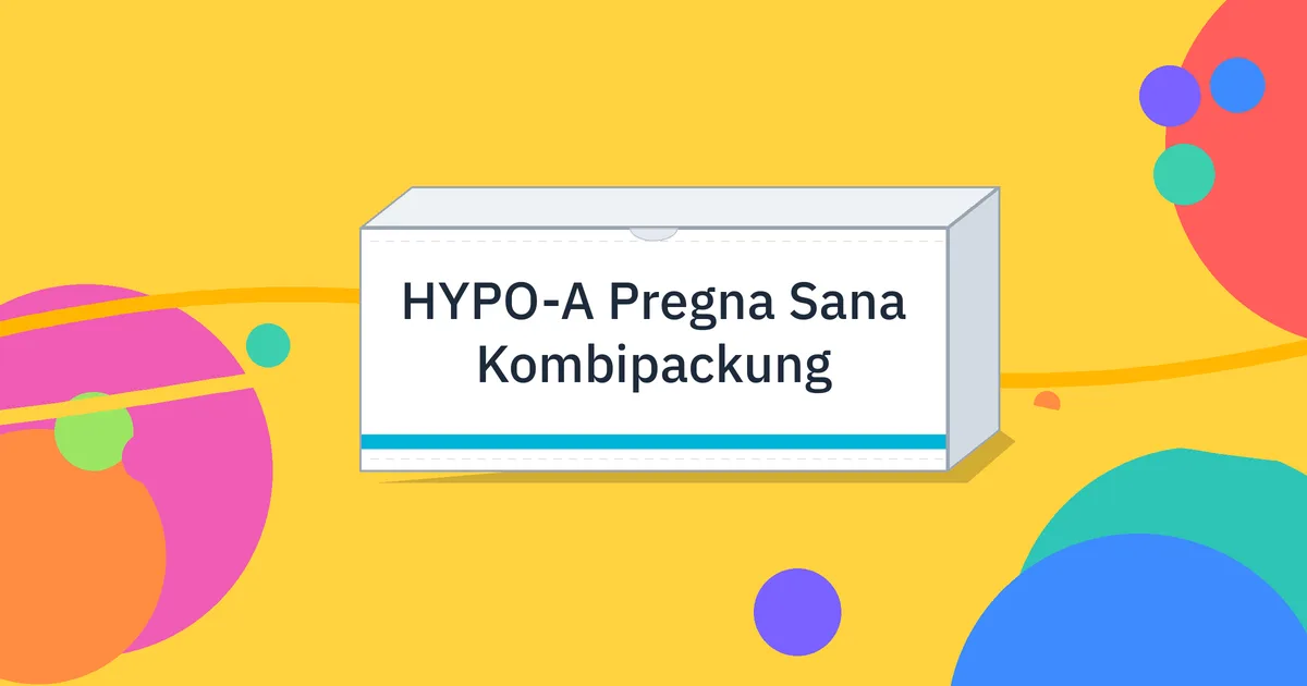 Symbolbild: Packung mit der Aufschrift HYPO-A Pregna Sana Kombipackung (PZN 13835350) – Verfügbarkeit und Bezug in Apotheken in Frankfurt am Main