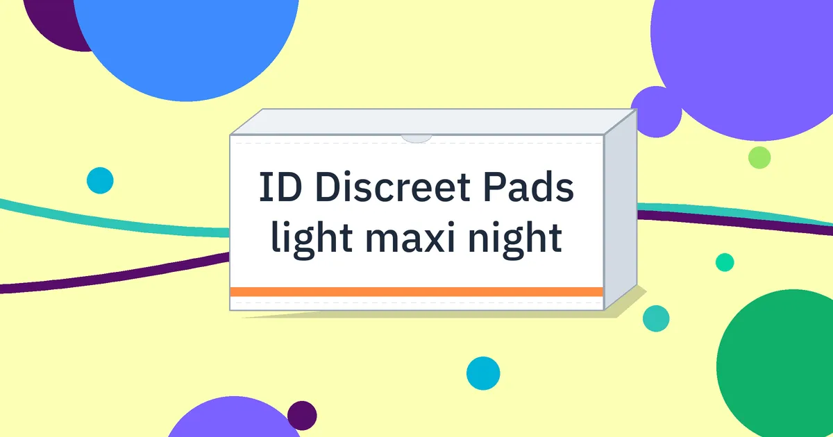 Symbolbild: Packung mit der Aufschrift ID Discreet Pads light maxi night (PZN 19648761) – Verfügbarkeit und Bezug in Apotheken in Frankfurt am Main