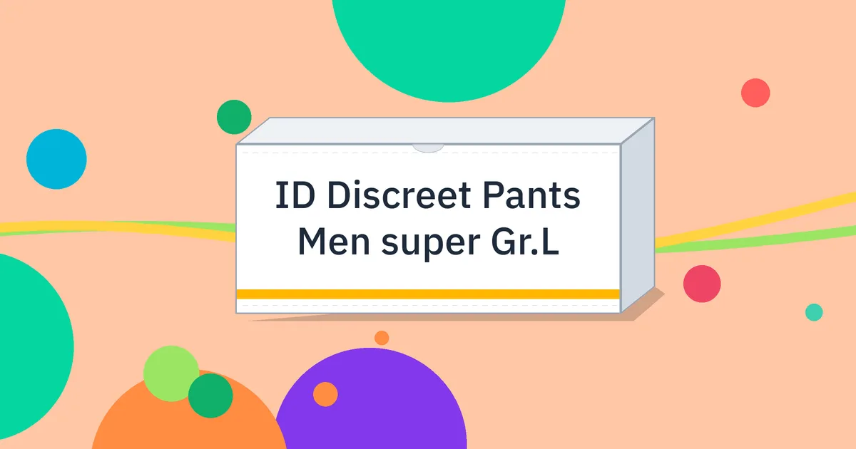 Symbolbild: Packung mit der Aufschrift ID Discreet Pants Men super Gr.L (PZN 19489647) – Verfügbarkeit und Bezug in Apotheken in Frankfurt am Main