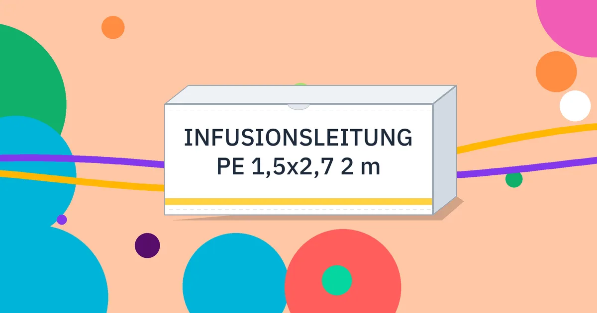 Symbolbild: Packung mit der Aufschrift INFUSIONSLEITUNG PE 1,5x2,7 2 m (PZN 08485155) – Verfügbarkeit und Bezug in Apotheken in Frankfurt am Main