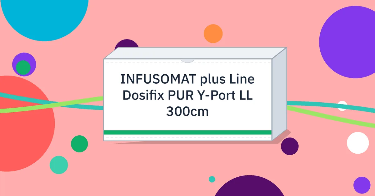 Symbolbild: Packung mit der Aufschrift INFUSOMAT plus Line Dosifix PUR Y-Port LL 300cm (PZN 18059844) – Verfügbarkeit und Bezug in Apotheken in Frankfurt am Main
