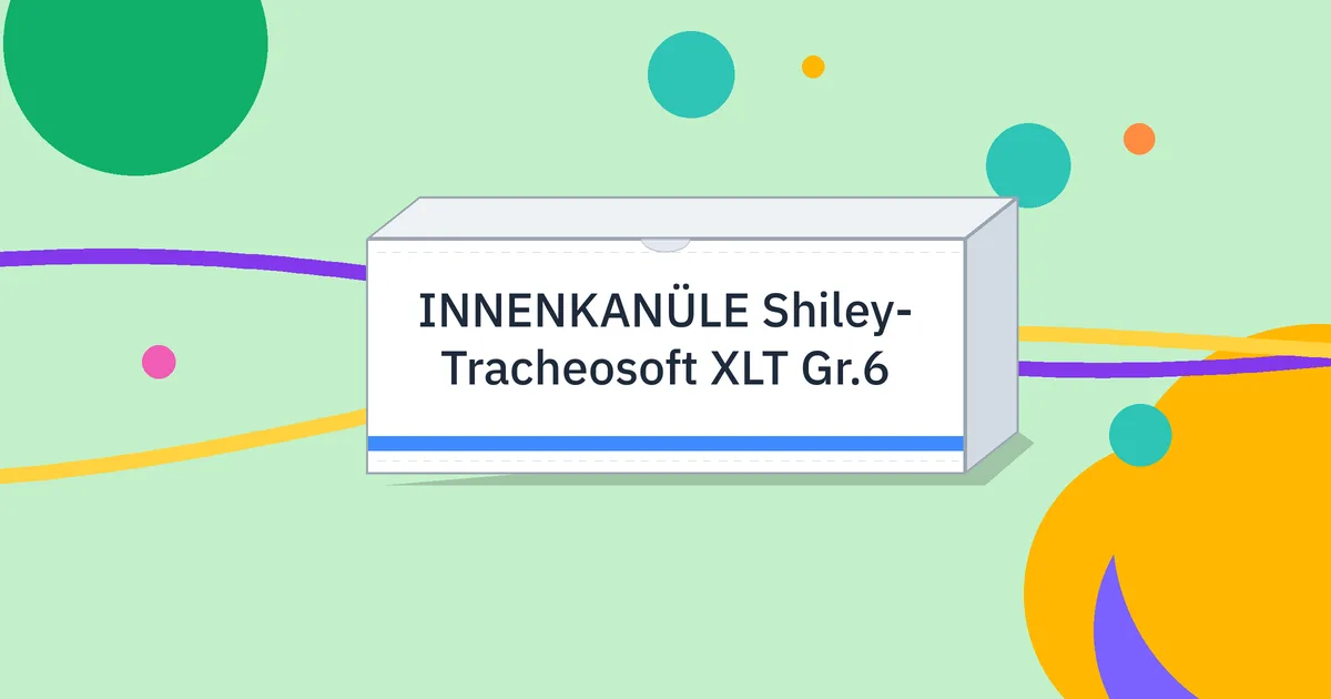 Symbolbild: Packung mit der Aufschrift INNENKANÜLE Shiley-Tracheosoft XLT Gr.6 (PZN 04110257) – Verfügbarkeit und Bezug in Apotheken in Frankfurt am Main