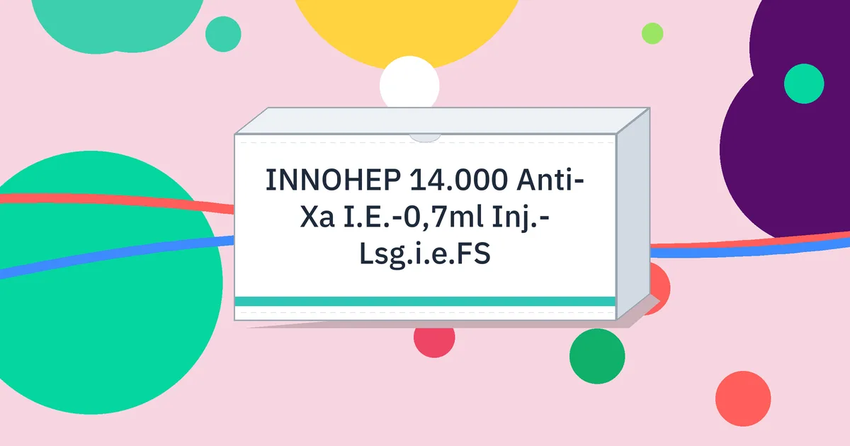 Symbolbild: Packung mit der Aufschrift INNOHEP 14.000 Anti-Xa I.E.-0,7ml Inj.-Lsg.i.e.FS (PZN 17491189) – Verfügbarkeit und Bezug in Apotheken in Frankfurt am Main