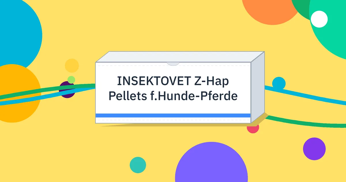 Symbolbild: Packung mit der Aufschrift INSEKTOVET Z-Hap Pellets f.Hunde-Pferde (PZN 20193662) – Verfügbarkeit und Bezug in Apotheken in Frankfurt am Main