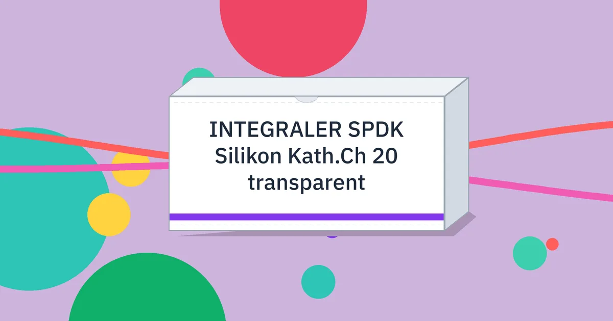 Symbolbild: Packung mit der Aufschrift INTEGRALER SPDK Silikon Kath.Ch 20 transparent (PZN 16825228) – Verfügbarkeit und Bezug in Apotheken in Frankfurt am Main