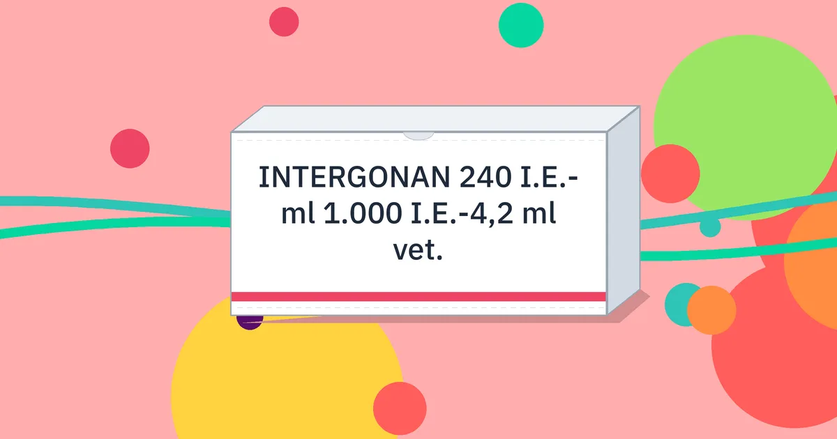 Symbolbild: Packung mit der Aufschrift INTERGONAN 240 I.E.-ml 1.000 I.E.-4,2 ml vet. (PZN 07100006) – Verfügbarkeit und Bezug in Apotheken in Frankfurt am Main