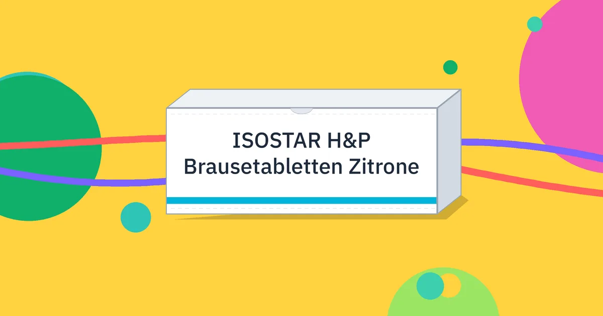 Symbolbild: Packung mit der Aufschrift ISOSTAR H&P Brausetabletten Zitrone (PZN 14384984) – Verfügbarkeit und Bezug in Apotheken in Frankfurt am Main
