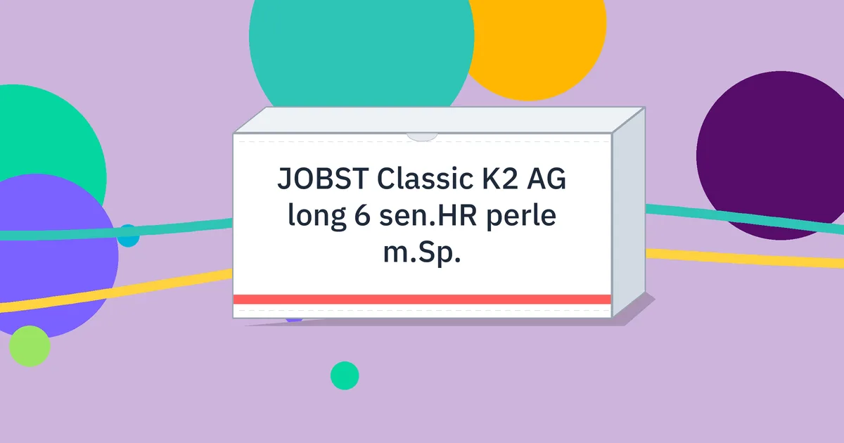 Symbolbild: Packung mit der Aufschrift JOBST Classic K2 AG long 6 sen.HR perle m.Sp. (PZN 17959066) – Verfügbarkeit und Bezug in Apotheken in Frankfurt am Main