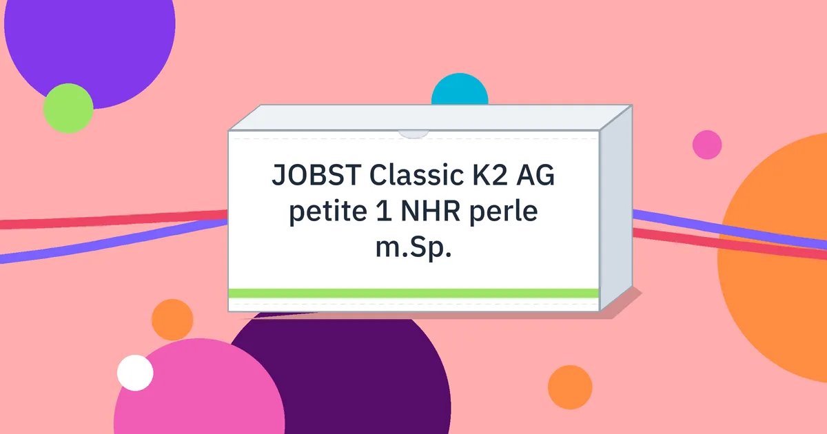 Symbolbild: Packung mit der Aufschrift JOBST Classic K2 AG petite 1 NHR perle m.Sp. (PZN 11273787) – Verfügbarkeit und Bezug in Apotheken in Frankfurt am Main