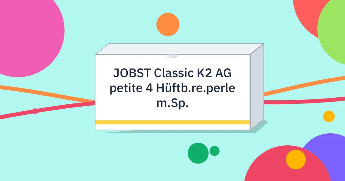 Symbolbild: Packung mit der Aufschrift JOBST Classic K2 AG petite 4 Hüftb.re.perle m.Sp. (PZN 13065372) – Verfügbarkeit und Bezug in Apotheken in Frankfurt am Main