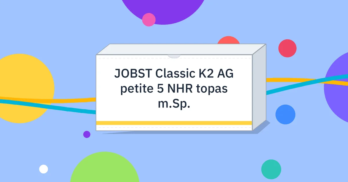 Symbolbild: Packung mit der Aufschrift JOBST Classic K2 AG petite 5 NHR topas m.Sp. (PZN 13063048) – Verfügbarkeit und Bezug in Apotheken in Frankfurt am Main