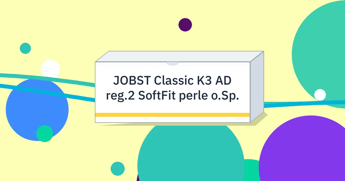 Symbolbild: Packung mit der Aufschrift JOBST Classic K3 AD reg.2 SoftFit perle o.Sp. (PZN 14223643) – Verfügbarkeit und Bezug in Apotheken in Frankfurt am Main