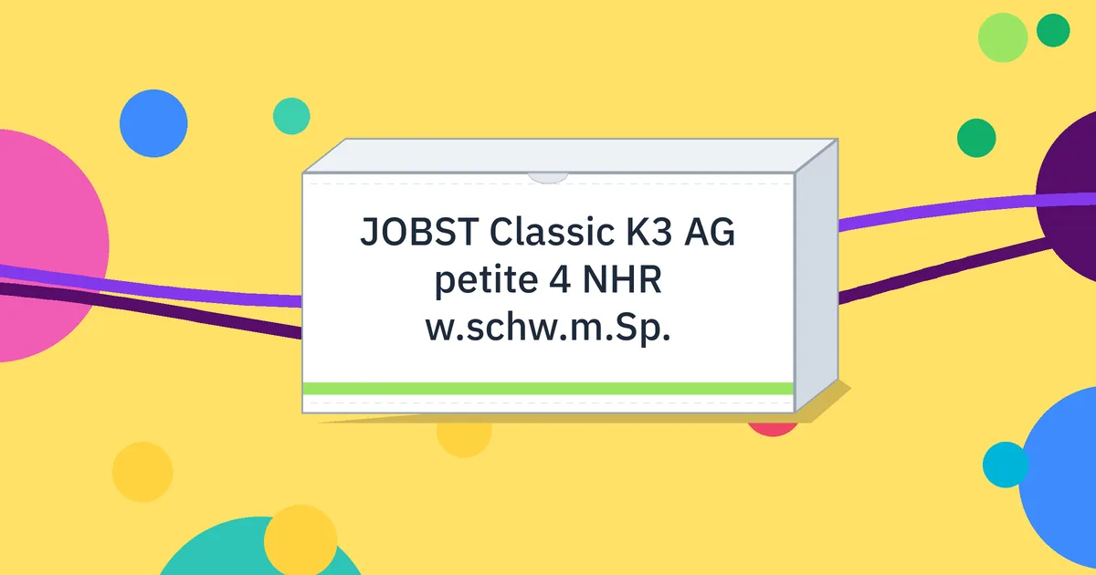 Symbolbild: Packung mit der Aufschrift JOBST Classic K3 AG petite 4 NHR w.schw.m.Sp. (PZN 13072863) – Verfügbarkeit und Bezug in Apotheken in Frankfurt am Main
