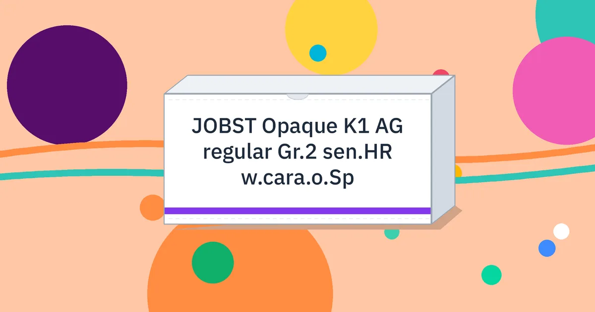 Symbolbild: Packung mit der Aufschrift JOBST Opaque K1 AG regular Gr.2 sen.HR w.cara.o.Sp (PZN 13096295) – Verfügbarkeit und Bezug in Apotheken in Frankfurt am Main