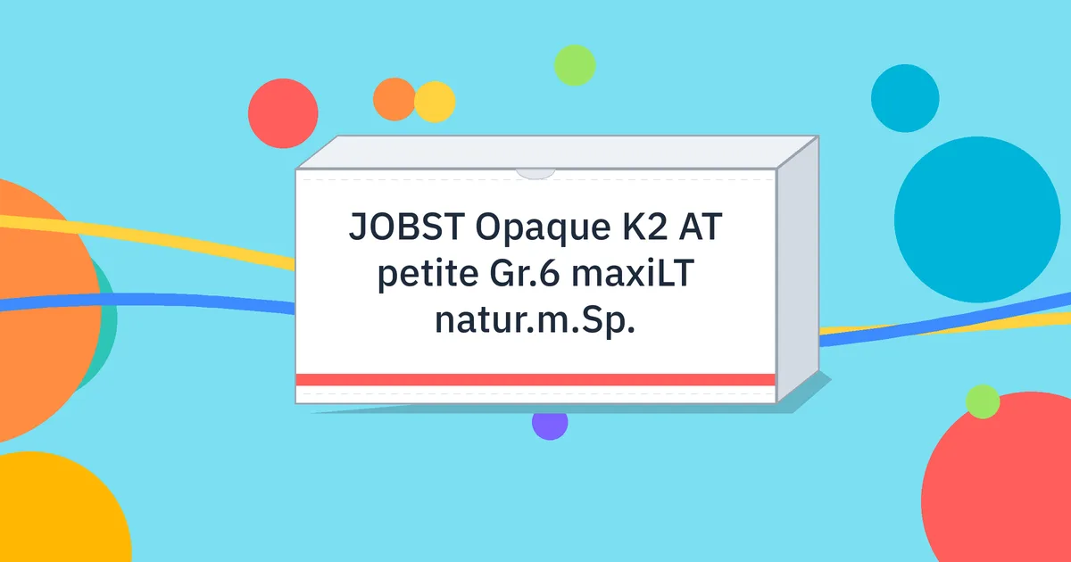 Symbolbild: Packung mit der Aufschrift JOBST Opaque K2 AT petite Gr.6 maxiLT natur.m.Sp. (PZN 13118803) – Verfügbarkeit und Bezug in Apotheken in Frankfurt am Main